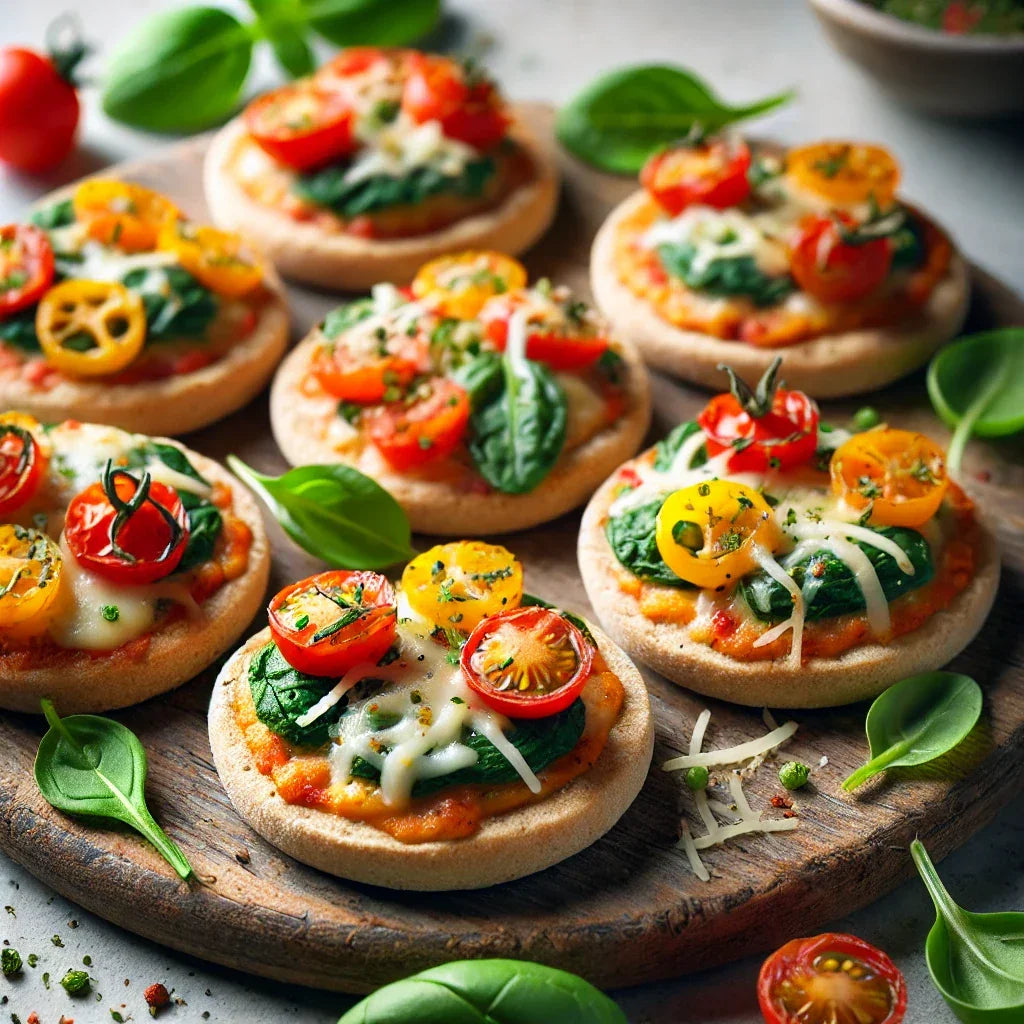Mini Pizzas on Whole Wheat English Muffins with Veggies – 4aKid