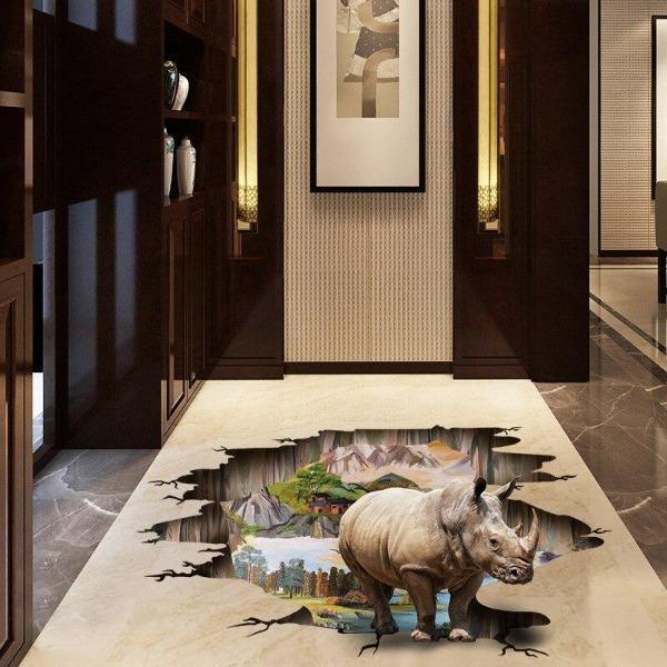 3D Rhino Wall Decal Sticker – 4aKid